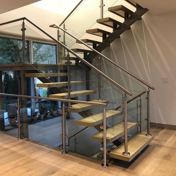 Quality Upgrade Your Home's Style with Modern U Channel Stringer Stainless Steel Glass for sale