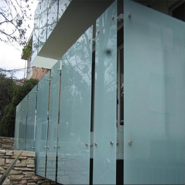 Quality Extra Clear Frost Satin Decorative Acid Etched Glass for Staircase Courtyard for sale