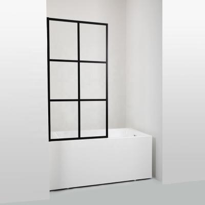 Cina Sicurezza angolo rotondo 6mm 8mm 10mm nero griglia vetro temperato per doccia porta bagno in vendita