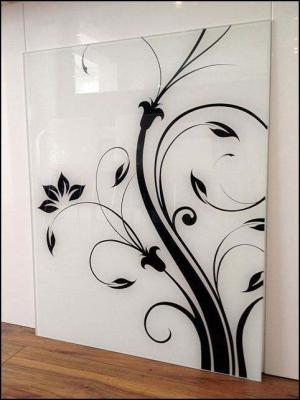 China Table Top 4mm Ivory Designer Lacquered Glass for Splashback and Painted Glass Technique for sale