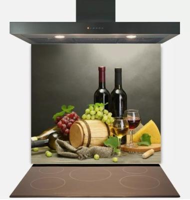 Logo-Anpassung Logo 6mm Ultra-Clear Glas Küchen Splashbacks mit digitalem Druck