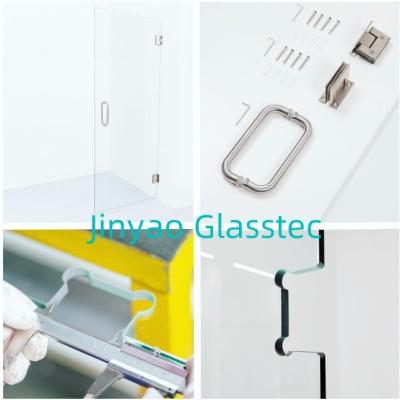 Cina Logo personalizzato Elegante porta in vetro singola senza telaio per bagno e soggiorno in vendita