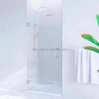 Quality Customized Color Tempered Glass Single Frameless Shower Door with Solid Hinged for sale