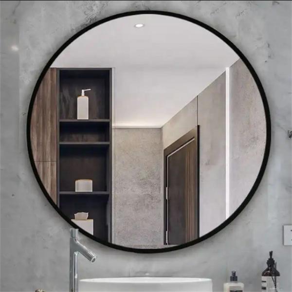 Living Room Modern Metal Frame Black Golden Rose Bathroom Mirror with Stand or Hook