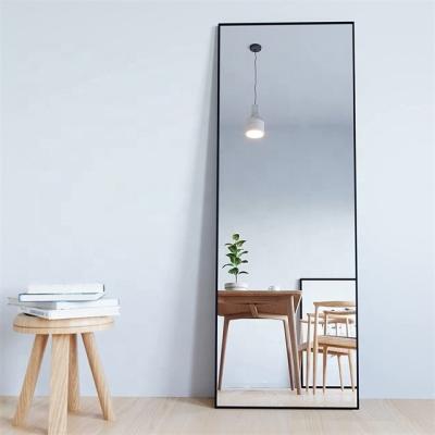 China Living Room Modern Metal Frame Black Golden Rose Bathroom Mirror with Stand or Hook for sale