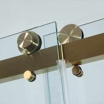 China 3mm-12mm Thickness Hotel Sliding Frameless Tempered Glass Shower Doors with Standard Duty Hinges for sale