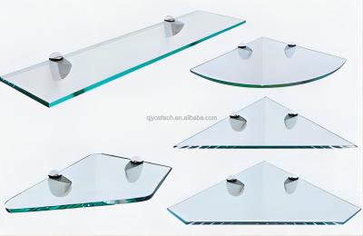 Cina Mensola di vetro temperato piatto trasparente per il bagno montata sulla parete e per la decorazione degli interni in vendita