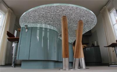 Cina 8-12 mm di spessore vetro temperato decorativo per tavoli circolari in vendita