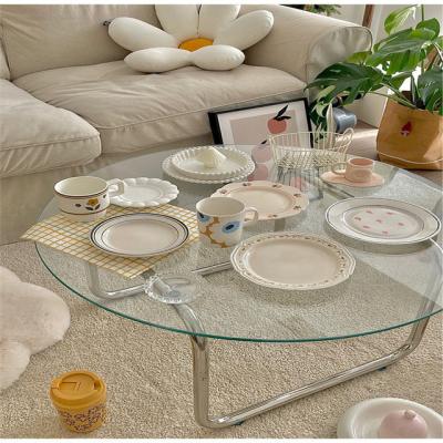 China Modern Hollow Structure Tempered Glass Dining Table Top for Grind Processing Furniture for sale