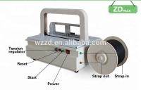 China Mini Power Table Strapping Machine Semi Automatic Plastic Tray Table Top Banding Machine for sale