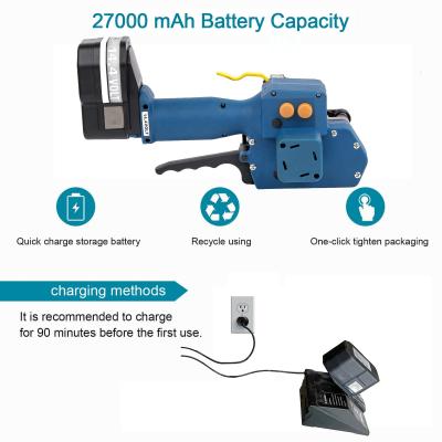 China 27000mAh Portable Battery Powered Plastic Strapping Tool Plastic Strapping Machine 16mm Strap for sale