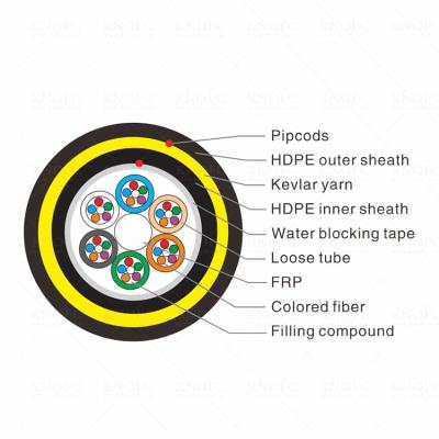 Cina Doppio cavo ottico del centro 100M Aramid Yarn Fiber della guaina ADSS 96 dell'HDPE in vendita