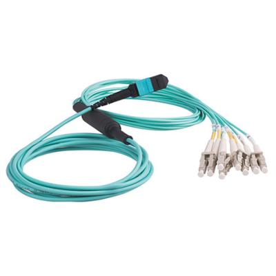 Cina Lo sblocco del duplex 3.0mm OM3 MPO-LC cabla 8 il cavo di toppa della fibra MTP MPO in vendita