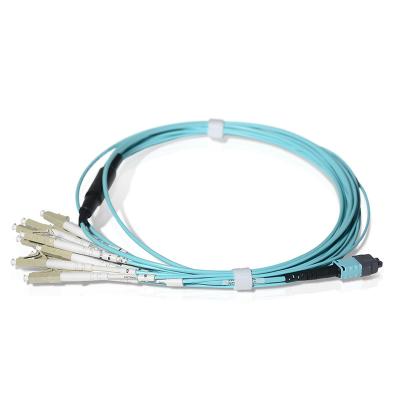 China Duplex 3.0mm de Doorbraakkabel 8 van OM3 mpo-LC het Koord van het Vezelmtp MPO Flard Te koop