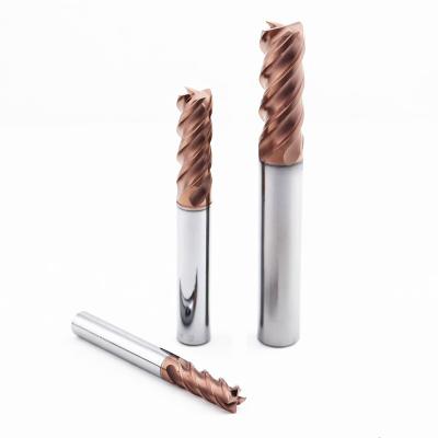 China High Wear Resistance Composite Coating End Mill Cutter Carbide For Hard Material Processing for sale