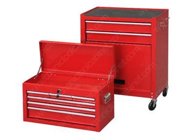 China Friction Drawer Slides Tool Box Cabinet Combo , Rolling Tool Storage Chest Combo for sale