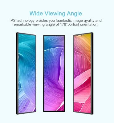 China Android8.1 Stretched Bar LCD Schap Led Display Screen Advertising Ultra Wide Te koop