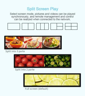 China Helf Led Stretched Bar LCD Display Video Signage 35 inch Te koop