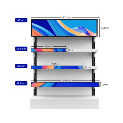 China Painel de sinalização digital de ecrã LCD IPS montado na parede com barra esticada 2880X158 à venda