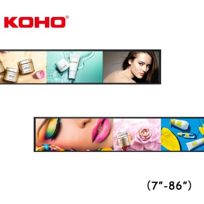 China Painel de sinalização digital de ecrã LCD IPS montado na parede com barra esticada 2880X158 à venda