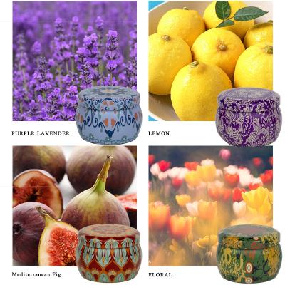 Cina Feste di nozze Lavanda Sage Fragranza Candela di Soia Set Candela profumata di stagno in vendita