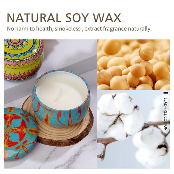 Quality Custom Natural Scented Soy Wax Candle Tin Scented Candle Aroma Wedding Gift Set for sale