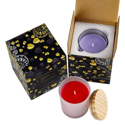 China Grote zuil glas pot geurende kaars geurende sojawas kaarsen voor meditatie cadeau Te koop