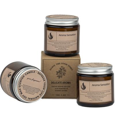 China Home Decoratie Aromatherapie Geurige soja kaarsen in aangepaste potten met deksels Te koop