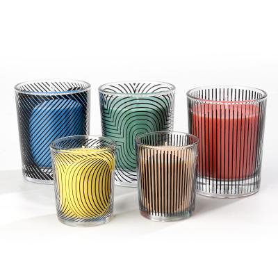 Cina Feste di nozze Vaso di vetro Candela profumata Aria rinfrescante Candela di soia Etichetta privata in vendita