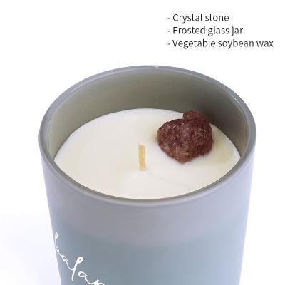Cina Vaso di vetro Candela profumata Candela profumata alta Tempo di combustione 45 ore Candele profumate di cristallo con coperchio di vetro 10oz in vendita
