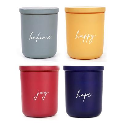Cina Vaso di vetro Candela profumata Candela profumata alta Tempo di combustione 45 ore Candele profumate di cristallo con coperchio di vetro 10oz in vendita