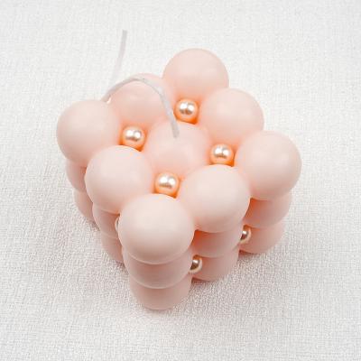 China Customized White Soy Rubix Cube Luxury Big Scented Bubble Candles for sale
