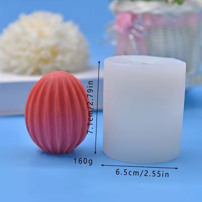 China 3D Easter Egg DIY Aromatherapy Candle Molds Egg Grid Vertical Wavy Cake Christmas Decoration for sale
