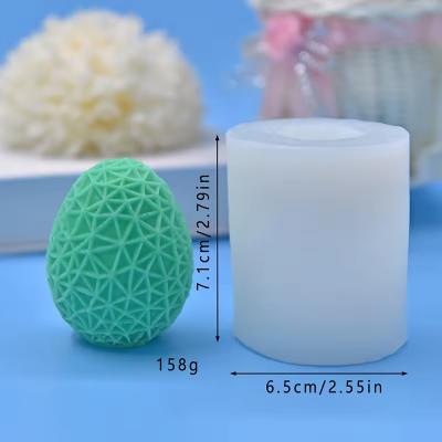 China 3D Easter Egg DIY Aromatherapy Candle Molds Egg Grid Vertical Wavy Cake Christmas Decoration for sale