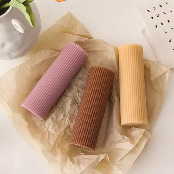 Quality Long Pillar Candle Cylindrical Gear Candle Handmade Aromatic Candle Geometric for sale