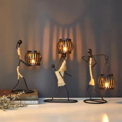 China Creative Candle Stand Nordic Restaurant Table Bar Decoration Metal Tea Light Candle Holder for sale