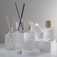 China Irregular Empty Reed Diffuser Bottles Unique Glass Reed Diffuser Bottle Luxury for sale