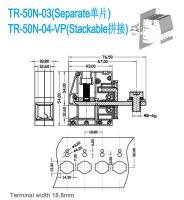 China 150A 600V Feed Through Panel Terminal Block 18.8mm Width PA66 M6 Screw 6-1/0 AWG for sale