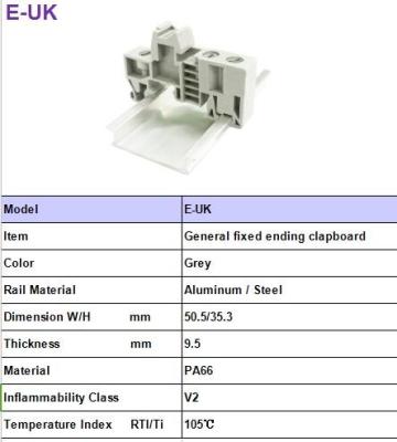 China 9.5mm Thickness Din Rail Terminal Blocks Accessory Fixed Ending Connector for sale