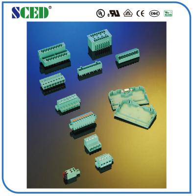 중국 PCB 2-22 폴란드 Pluggable 끝 구획 5.08mm 피치 여성 부속 300V 18A 판매용