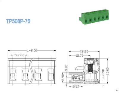 Chine Single Level Plug In Terminal Block Brass Female Connectors Pitch 7.62mm à vendre
