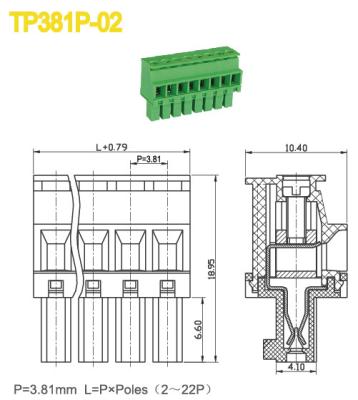 중국 2-22 폴란드는 M2 나사 여성 소켓 금관 악기 죔쇠 감금소를 가진 끝 구획을 연결합니다 판매용