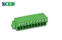 China 10A Panel Mount Pluggable Terminal Block 3000V AC Withstanding Voltage 5.0mm Pitch for sale