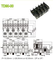 China Electrical Feed Through Terminal Block Connectors 85A Brass Perforation Panel Mount 600V 16mm2 for sale