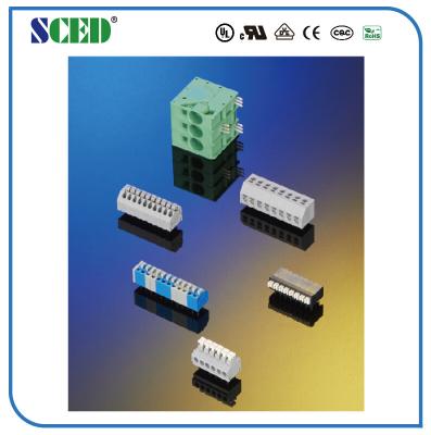 중국 10A Screwless 봄 끝 구획 3.5mm 피치 고급장교 300V 2-28 폴란드 LCP UL94-V0 판매용