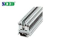 China Double Deck Din Rail Terminal Blocks 600V 65A 10.2mm Rail Mounted Terminal Block for sale