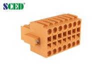 China Double Level Screwless Pluggable Terminal Block Female Socket 3.50mm 300V 8A 2x2P to 22x2P for sale