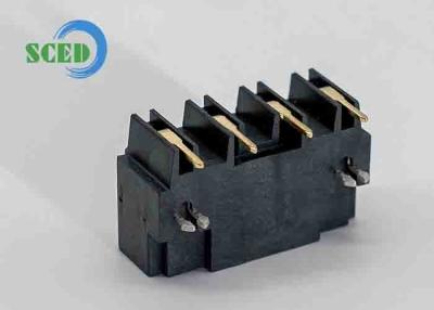 China LCP Gold Plated Black Color Pluggable Terminal Block With Right Angle 7.5mm 300V 16A for sale