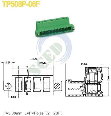 China Bloque de terminales enchufable Bloque de terminales enchufable con toma de corriente femenina 5.08mm 300V 18A 2-20P Bloque de terminales enchufable en venta