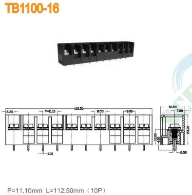 Chine 30A 600V bloc terminal de barrière de PCB 11.10mm 10-22 AWG entrée de fil à angle droit à vendre